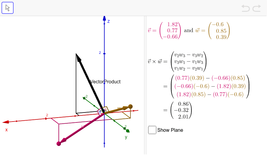 Vector Product – GeoGebra