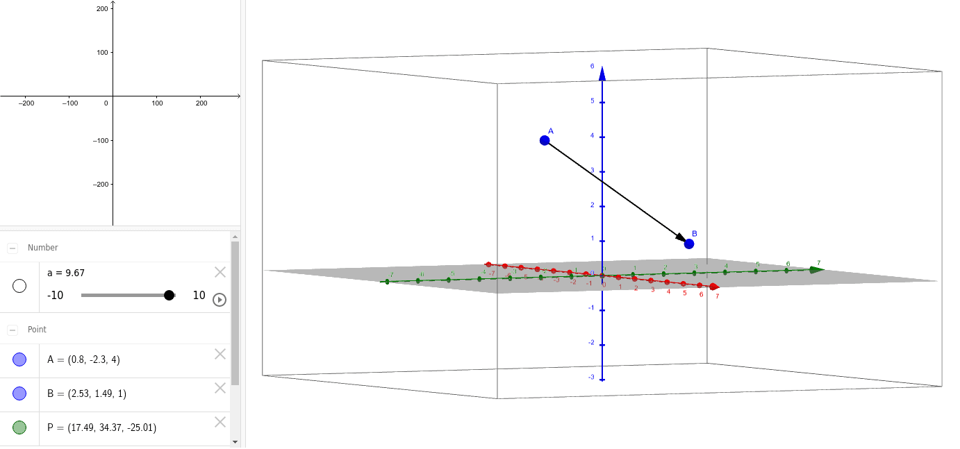 Ecuacion de la recta en R3 – GeoGebra