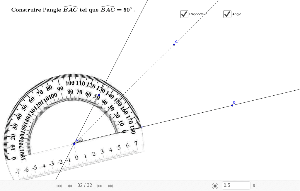 Mesure d'un angle – GeoGebra