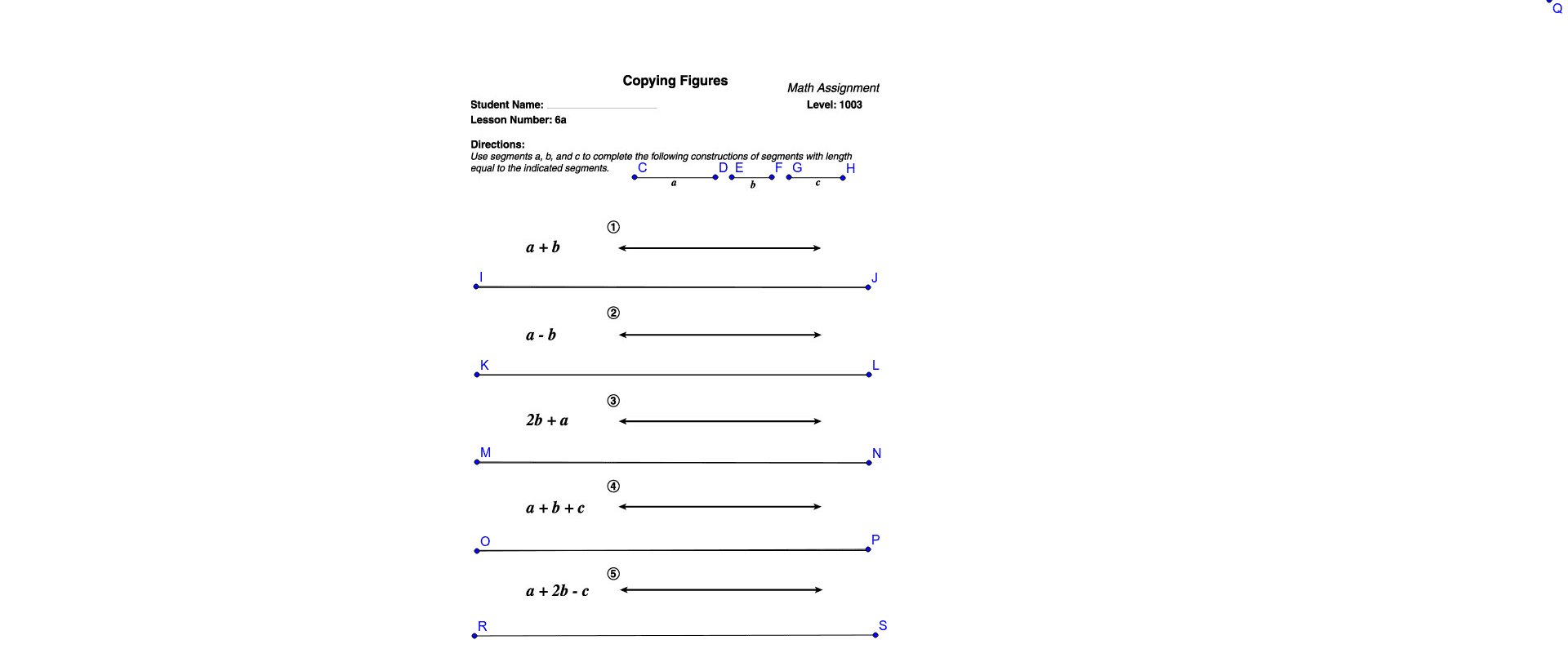 Geometry 2014 Lesson 6a Copying Figures – GeoGebra