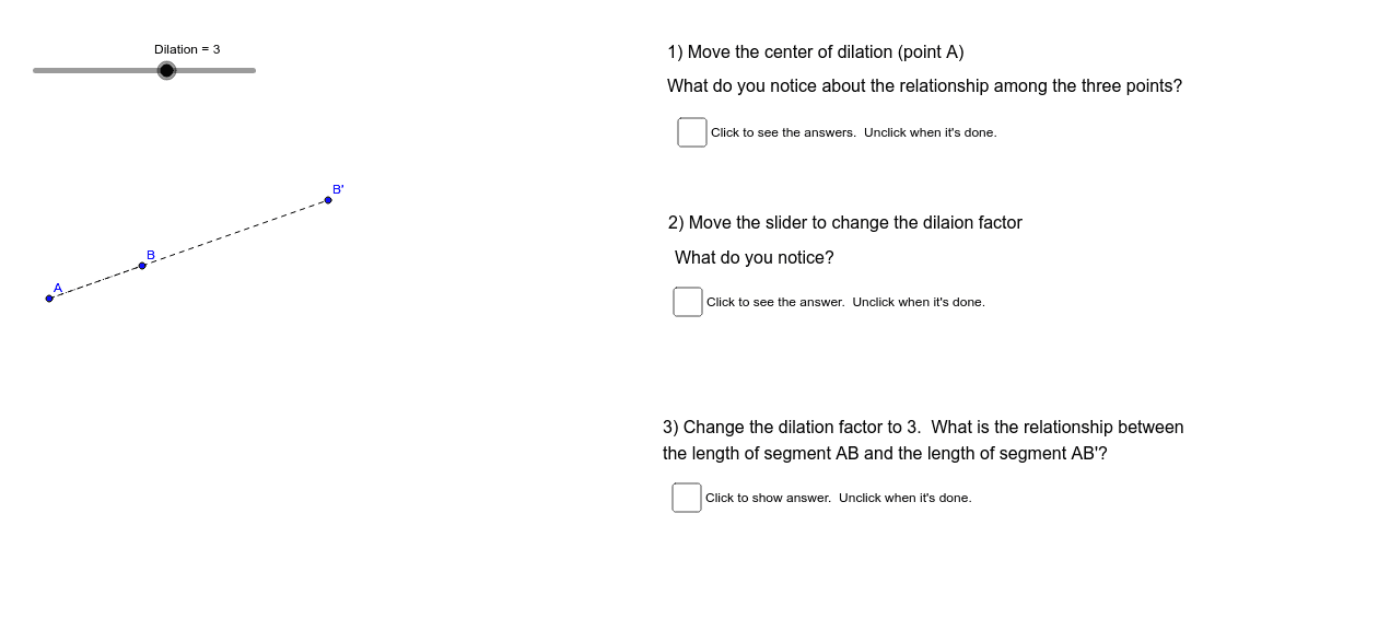 Dilating Points – GeoGebra