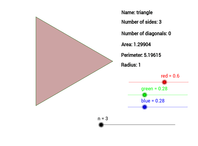 Regular polygons and their diagonals – GeoGebra