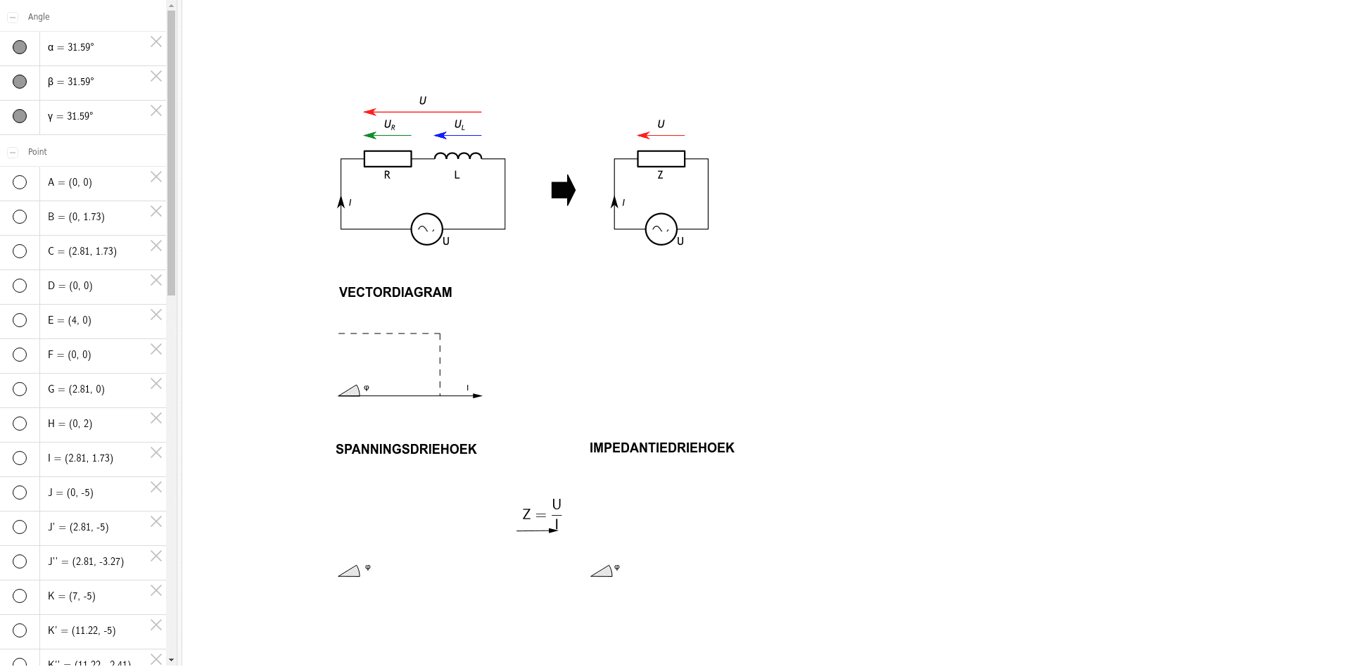 RL seriekring – GeoGebra