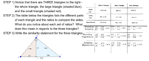 Investigation: Three Similar Triangles – GeoGebra