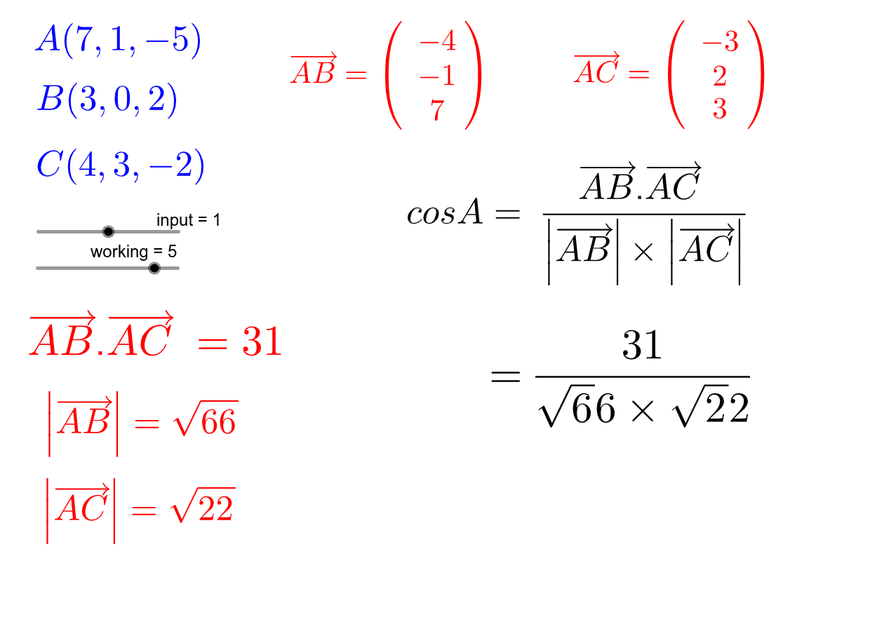 Scalar Product – GeoGebra