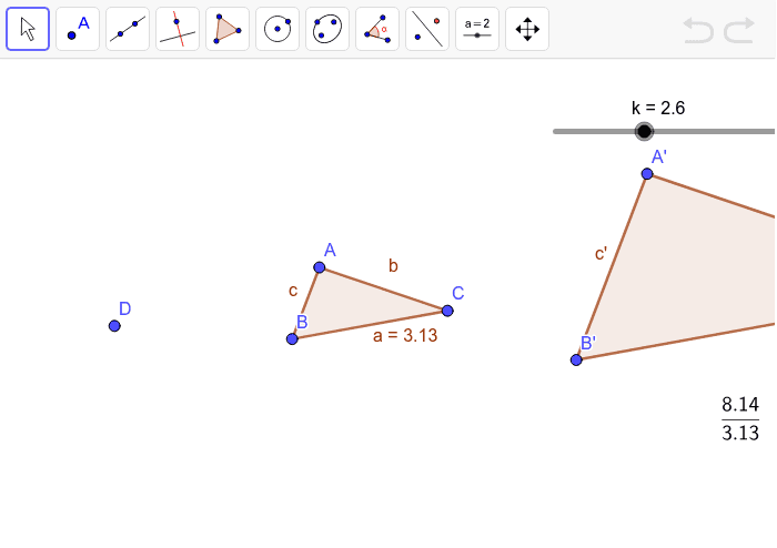Dilation with proportion – GeoGebra