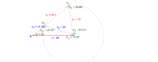 Khan Academy ambiguous case diagram – GeoGebra