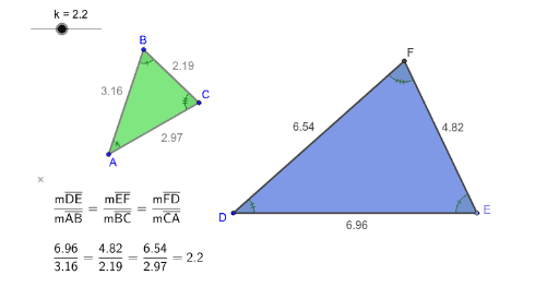 Paires de triangles semblables – GeoGebra