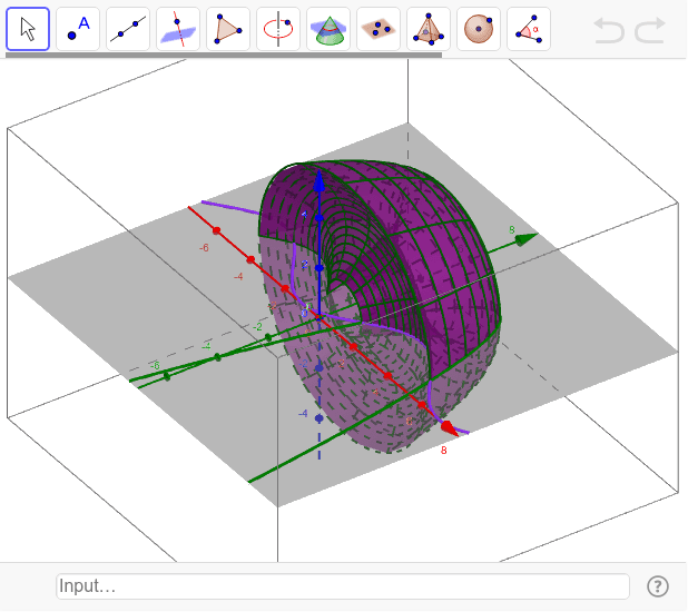 Bounded Region Rotated around the y-axis – GeoGebra