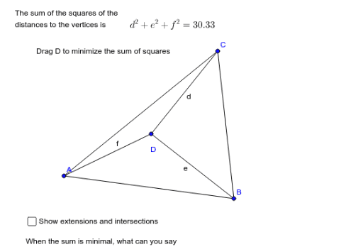 Sum of the squares of the distances to the vertices – GeoGebra