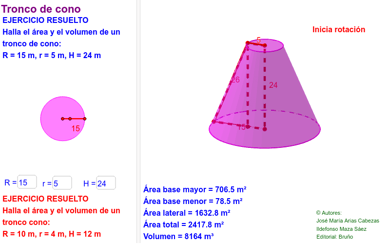 Tronco de cono – GeoGebra