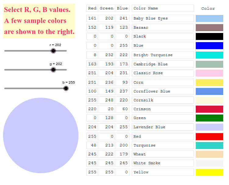 RGB Color System – GeoGebra