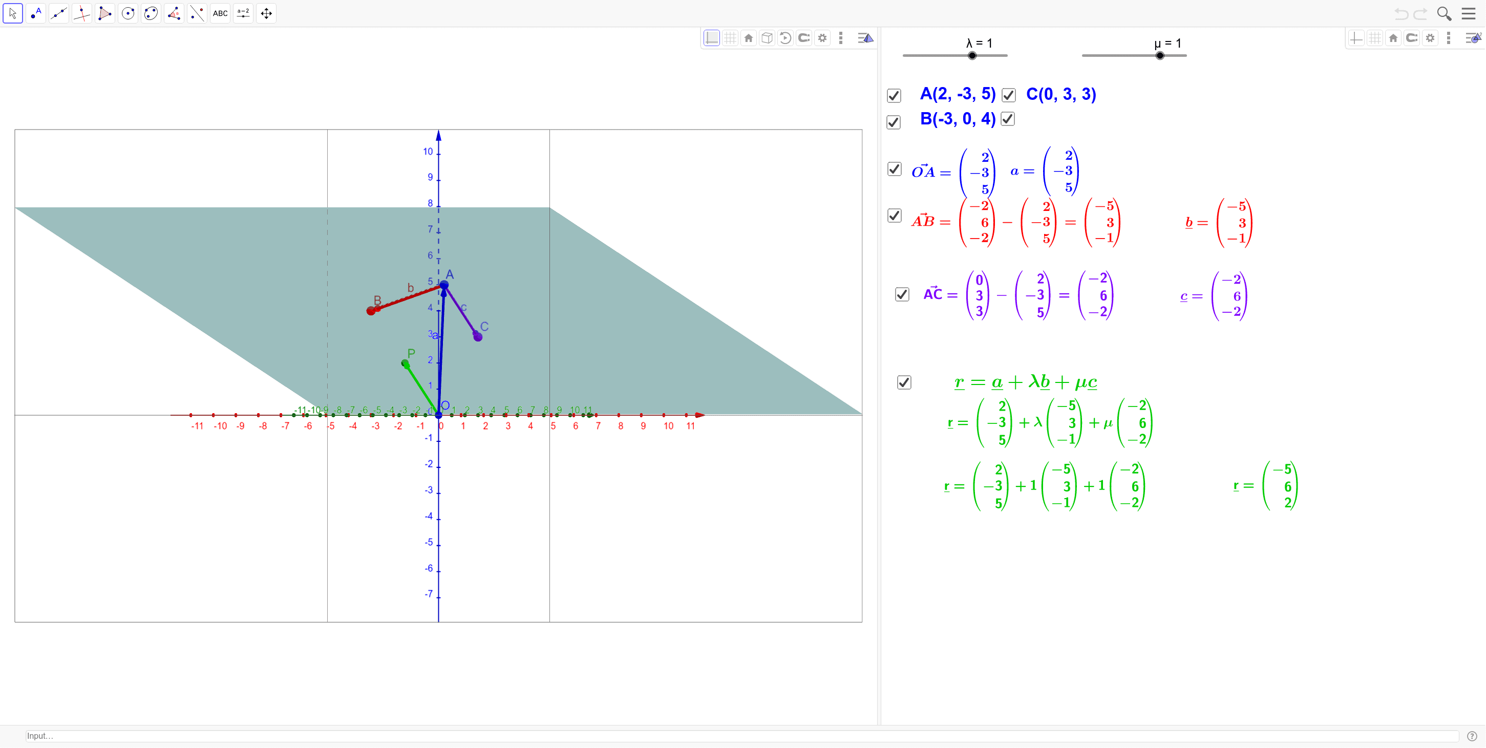 Vector Equation Of A Plane 3D GeoGebra