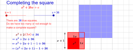 Completing the square – GeoGebra