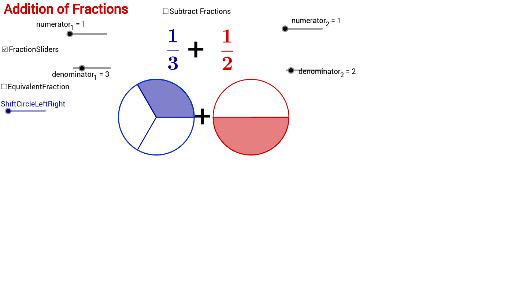 Illustrating Addition and Subtraction of Proper Fractions – GeoGebra