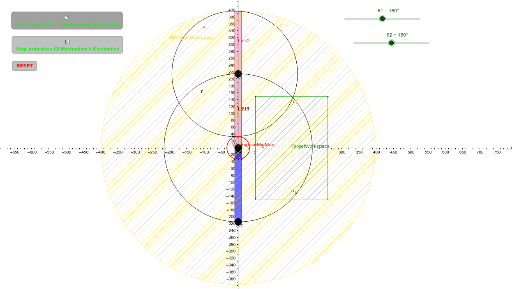 Simulation of the kinematics of a planar 2D mechanism – GeoGebra