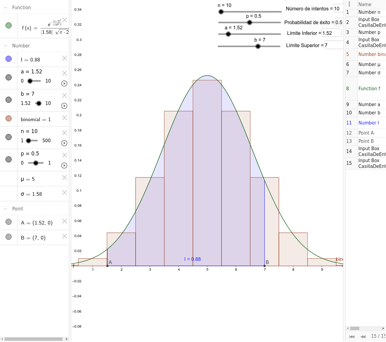 Curva Normal – GeoGebra