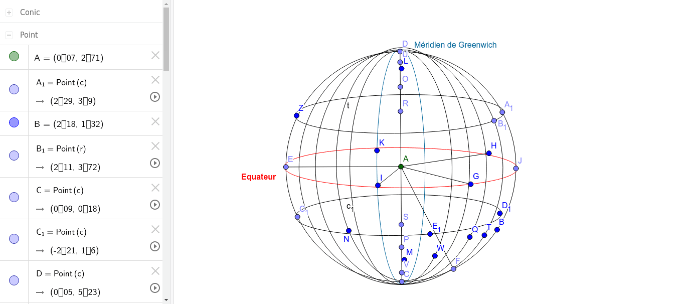 sphère terrestre – GeoGebra