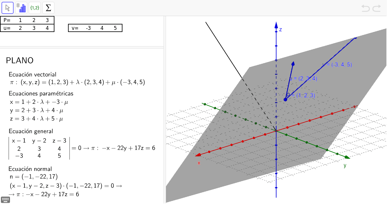 Ecuaciones del plano – GeoGebra