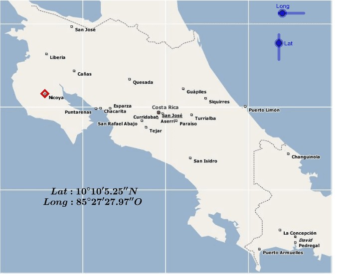 Coordenadas geográficas en Costa Rica – GeoGebra