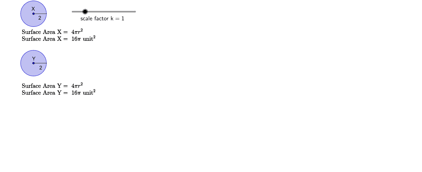 Scale Factor Surface Area of a Sphere – GeoGebra