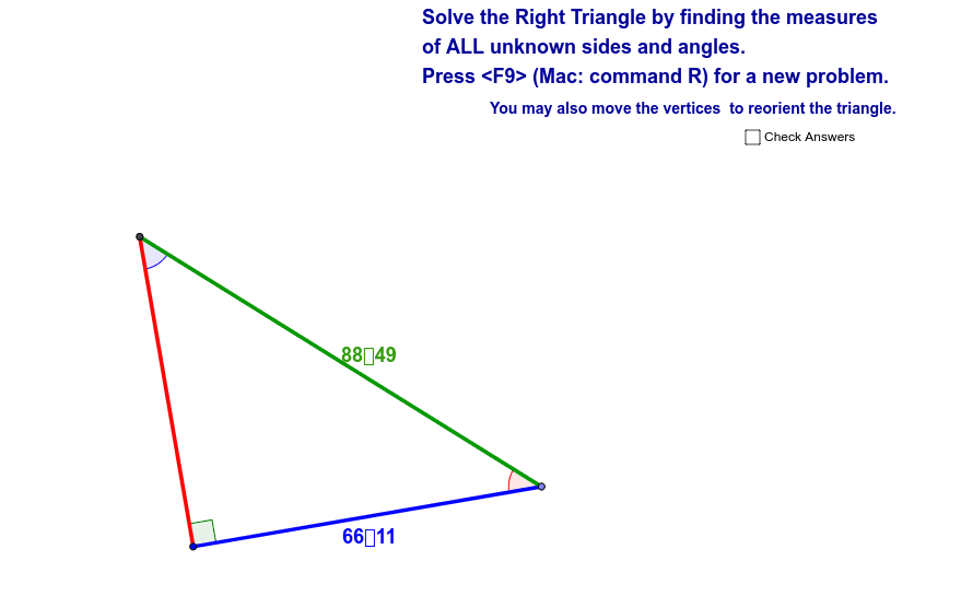 Practice Solving Right Triangles – GeoGebra