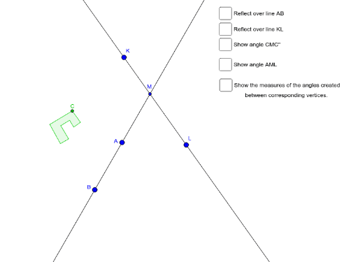 Reflection over Intersecting Lines – GeoGebra