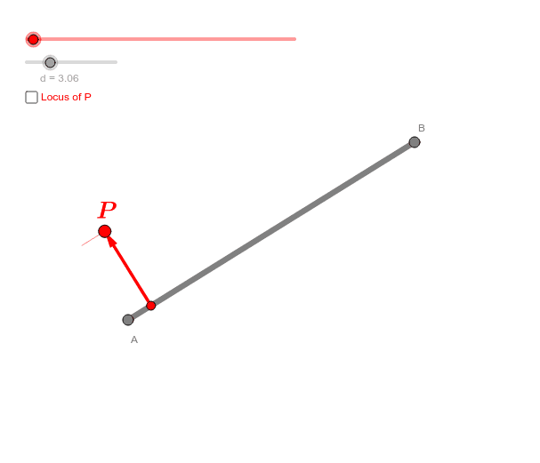 Locus of a point at a fixed distance from a line segment – GeoGebra