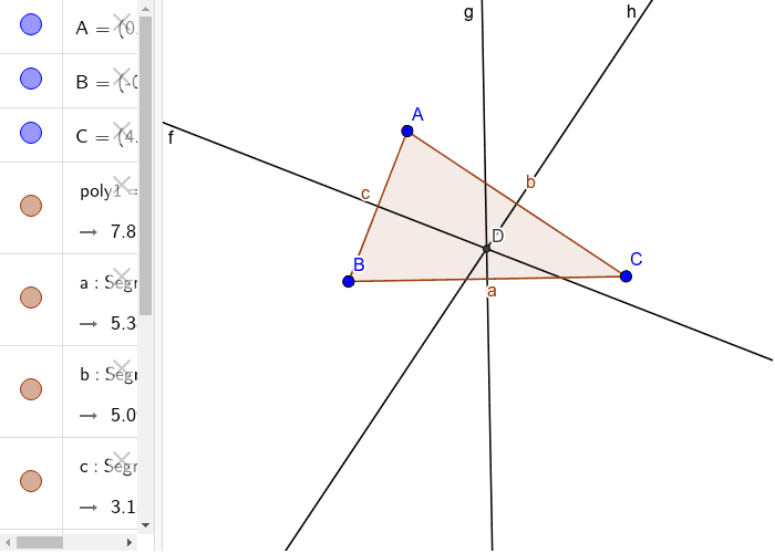 To explore the location of circumcentre and circumcircle. – GeoGebra