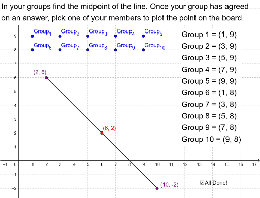 Finding the Midpoint – GeoGebra