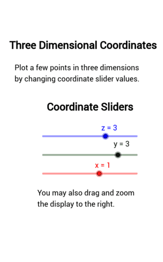 three dimensional coordinate sliders – GeoGebra