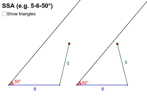 Conditions for congruent triangles (SSA) – GeoGebra