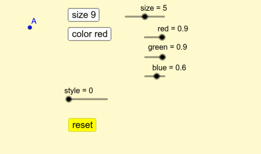 changing the appearance of a point – GeoGebra