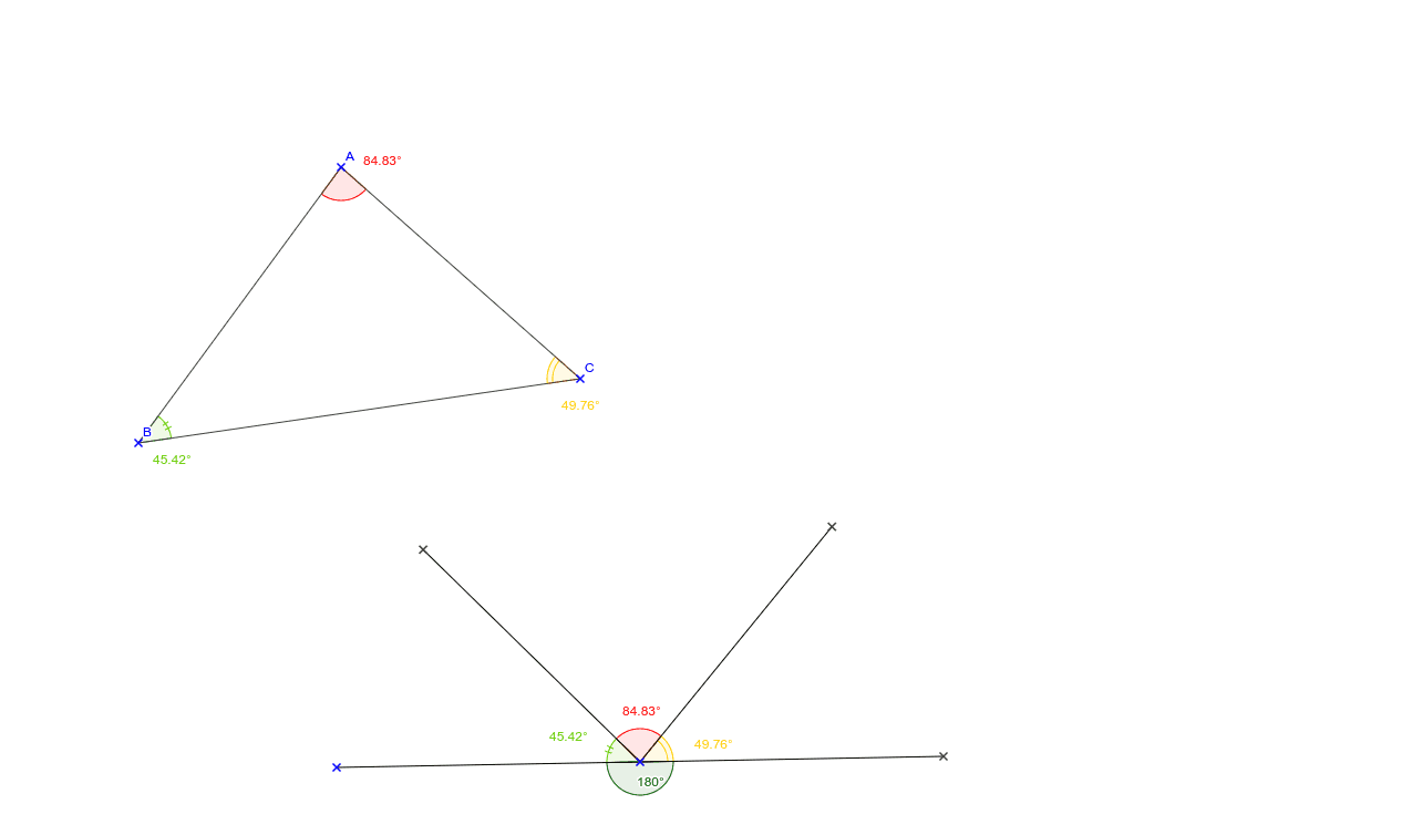 Somme des angles d'un triangle – GeoGebra