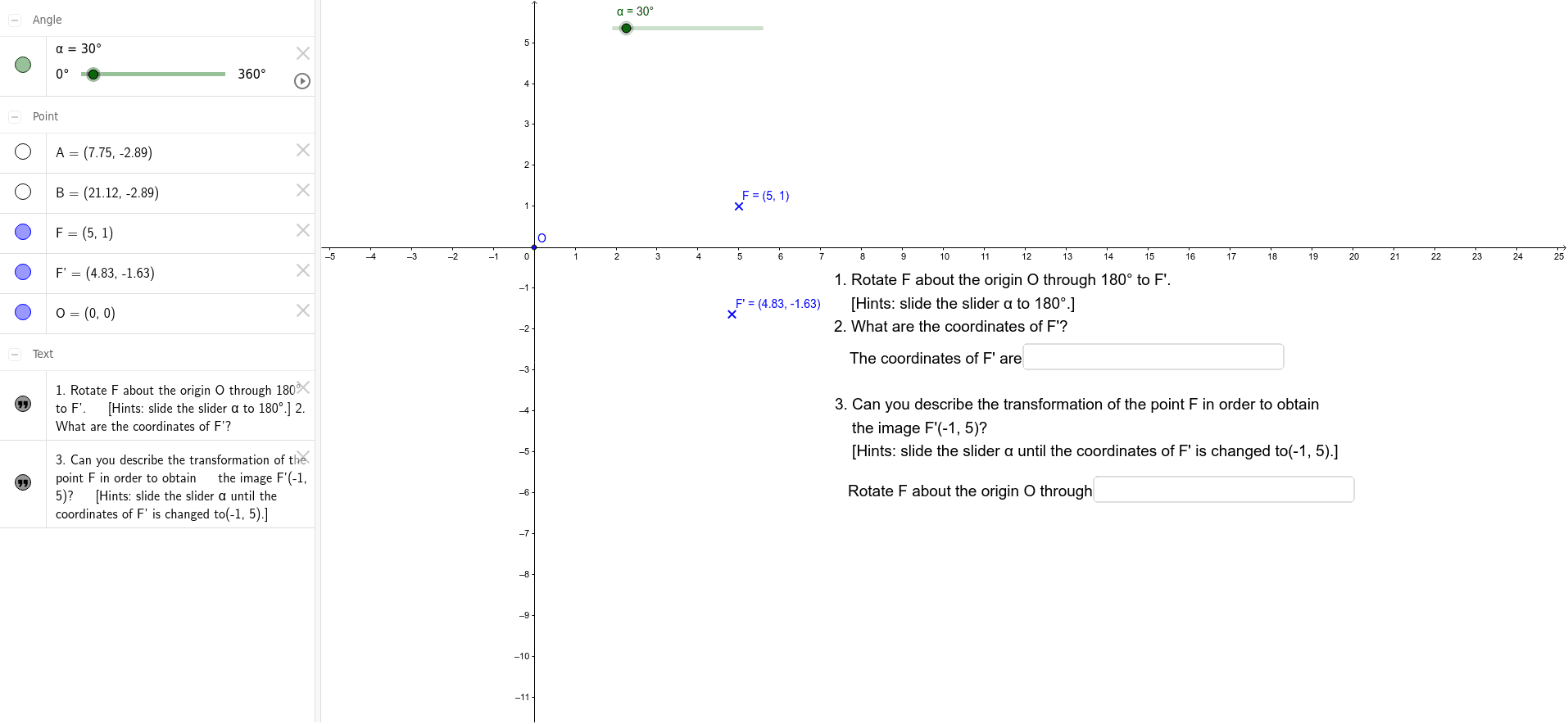 Coordinate Geometry of Rotation – GeoGebra