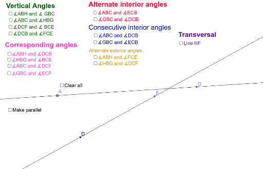 Angle pair definitions – GeoGebra