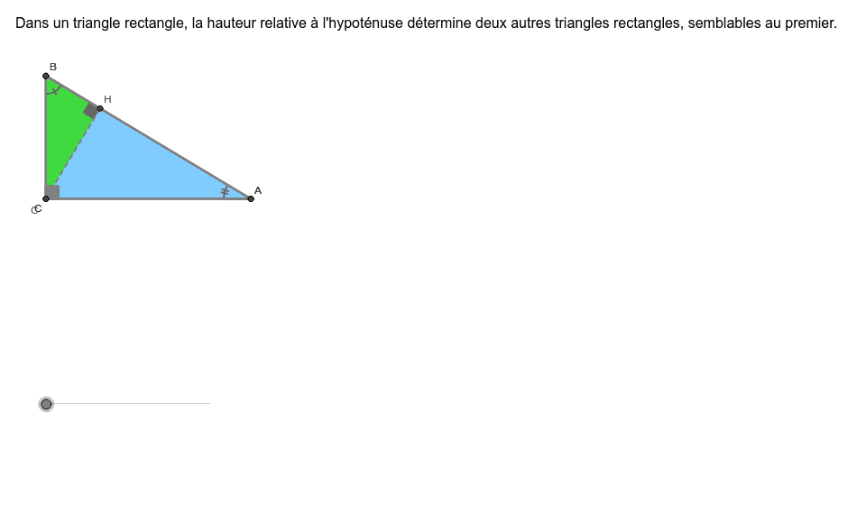Triangles rectangles semblables – GeoGebra