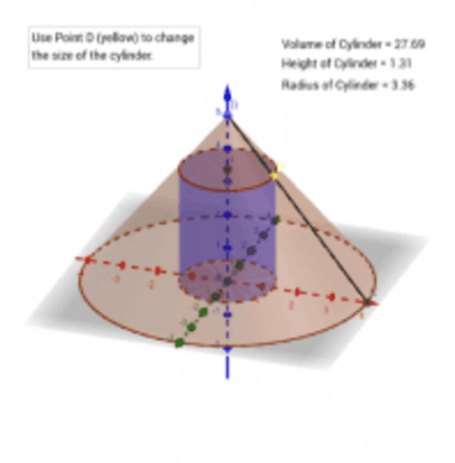 Cylinder inscribed in a Cone – GeoGebra