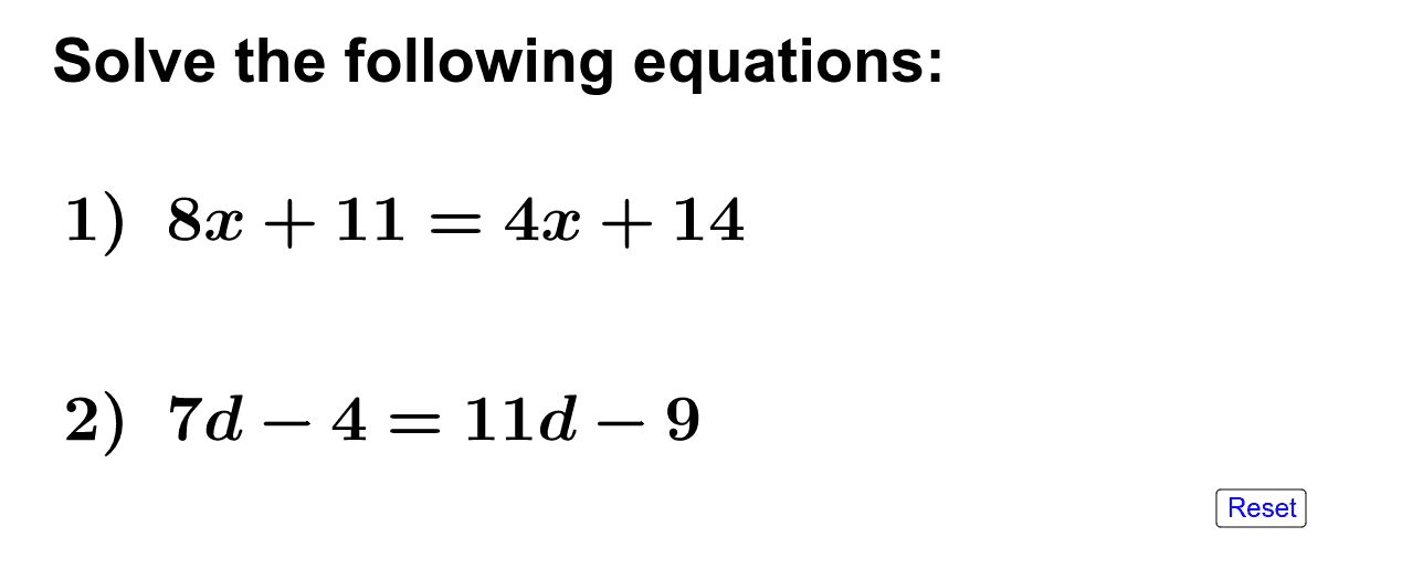 Solving Equations With Variables On Both Sides Partner Activity 