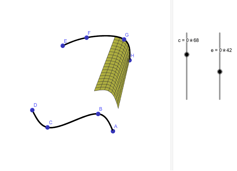 Creating a Surface Between Two Curves. – GeoGebra