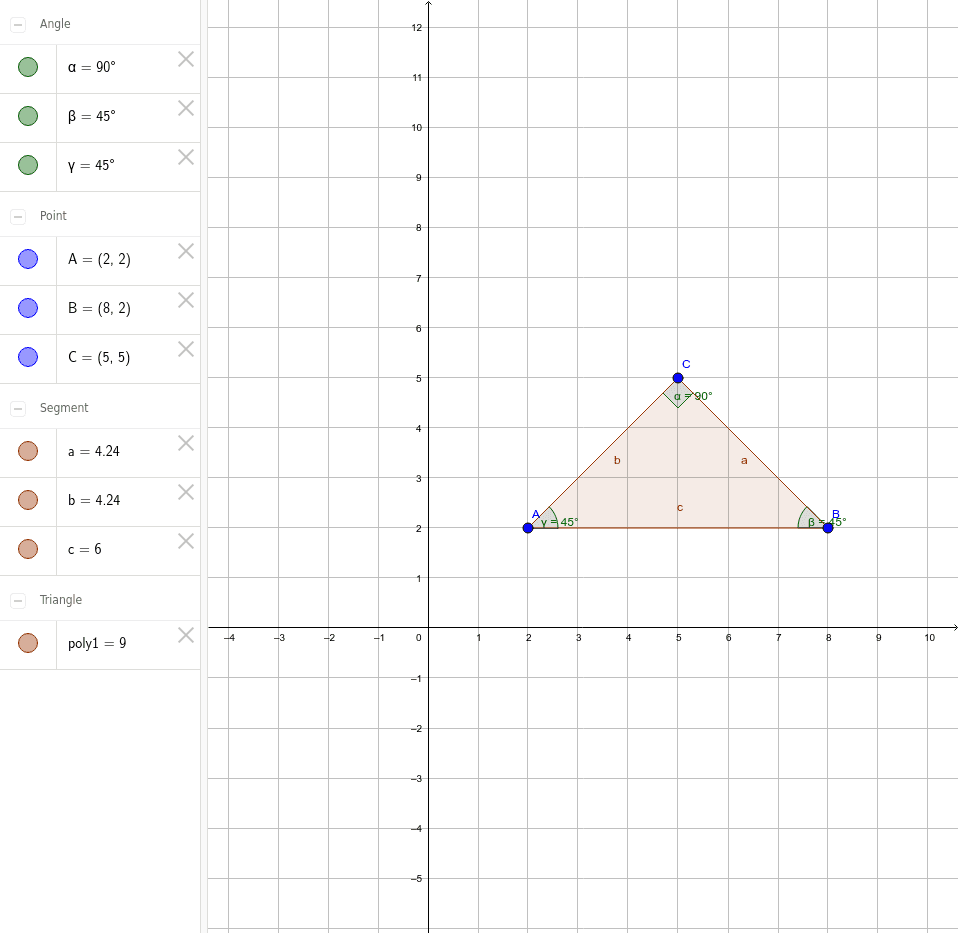 Right Isoceles Triangle – GeoGebra