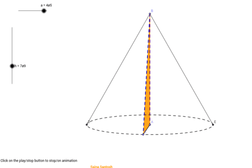Cone generated by revolving a right triangle – GeoGebra