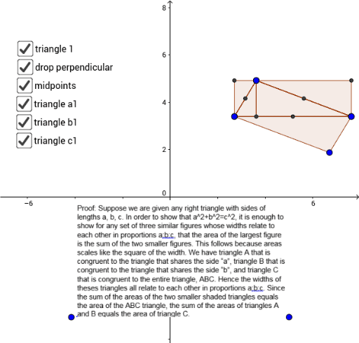Pythagorean Theorem Construction 2 – GeoGebra