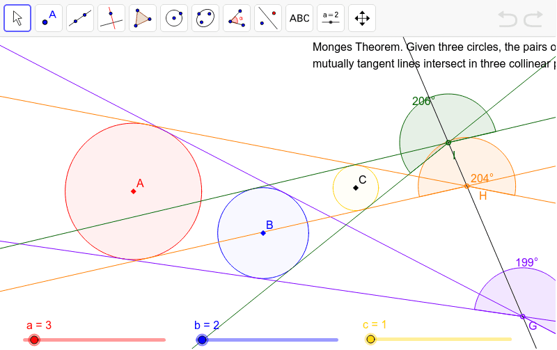 Monge's Theorem – GeoGebra