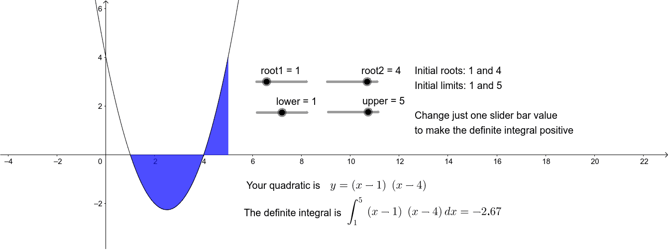 Definite integral: change one aspect – GeoGebra