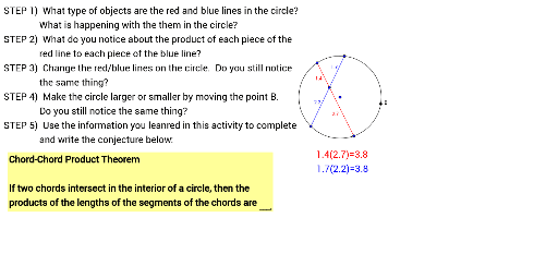 Investigation 1: Chord-Chord Product Theorem – GeoGebra