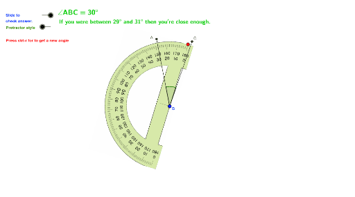 Protractor practice – GeoGebra