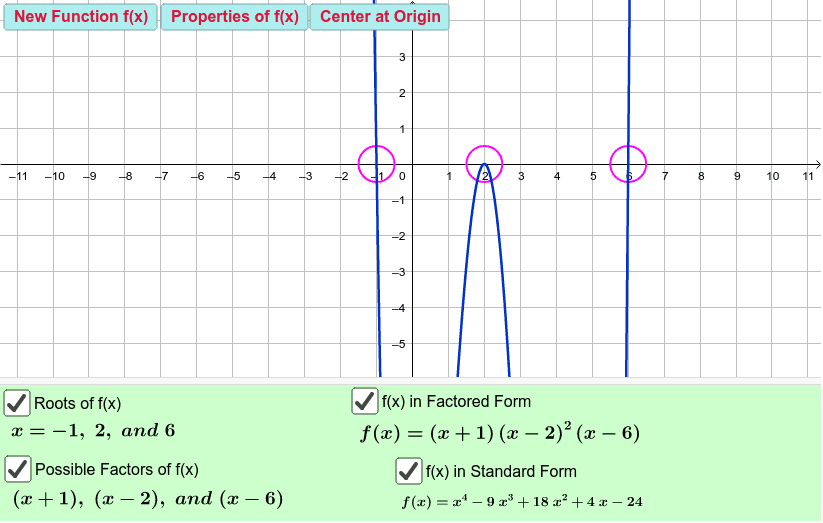 Roots Factors And The Polynomial Function GeoGebra