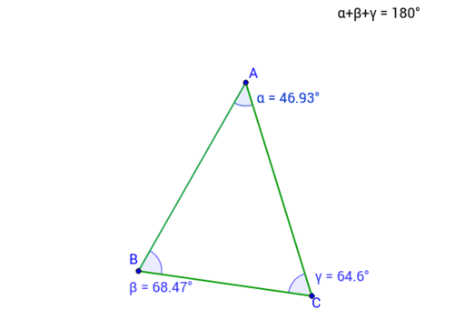 sum angle property of triangle – GeoGebra