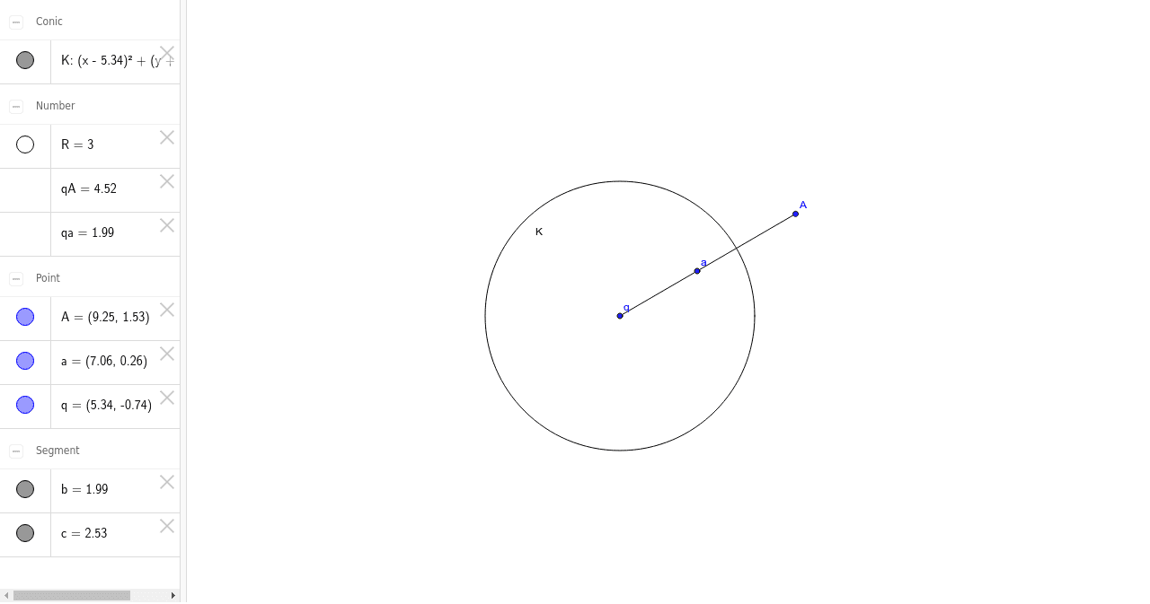 Inversion in a circle of a point – GeoGebra